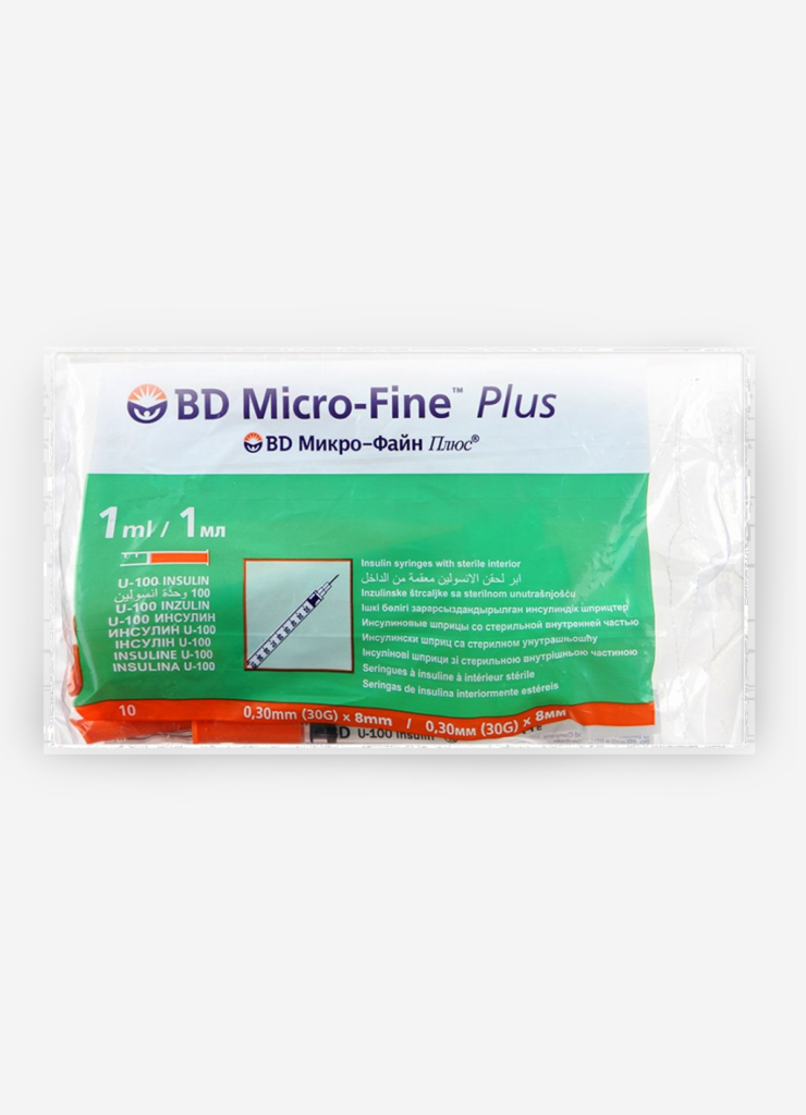 BD Micro-Fine Syringes 1 ml/U-40, 0.3 mm (30G) х 8mm, 10 pcs – HGH-Med